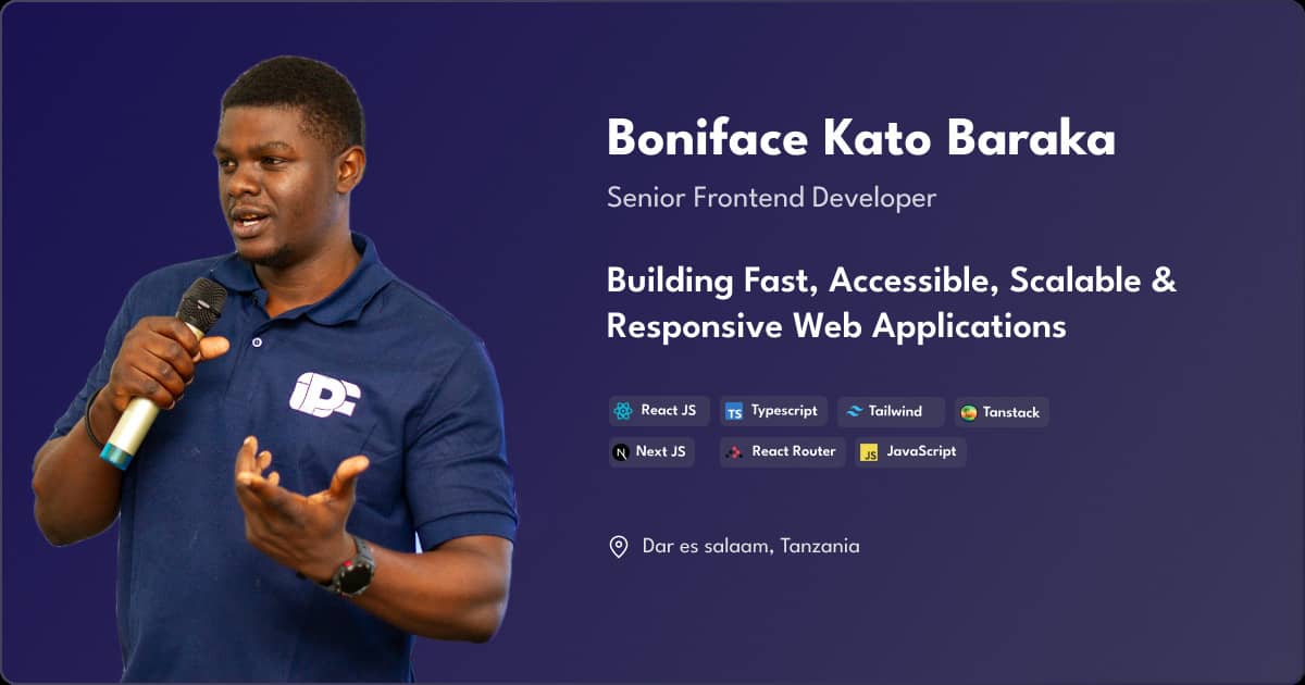 Home | Boniface Kato - Senior Frontend Developer | Tanzania
